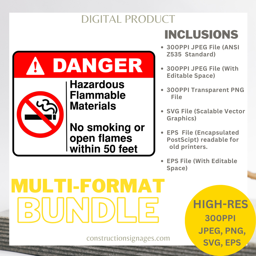 Hazardous Flammable Materials, Printable Digital Download ...