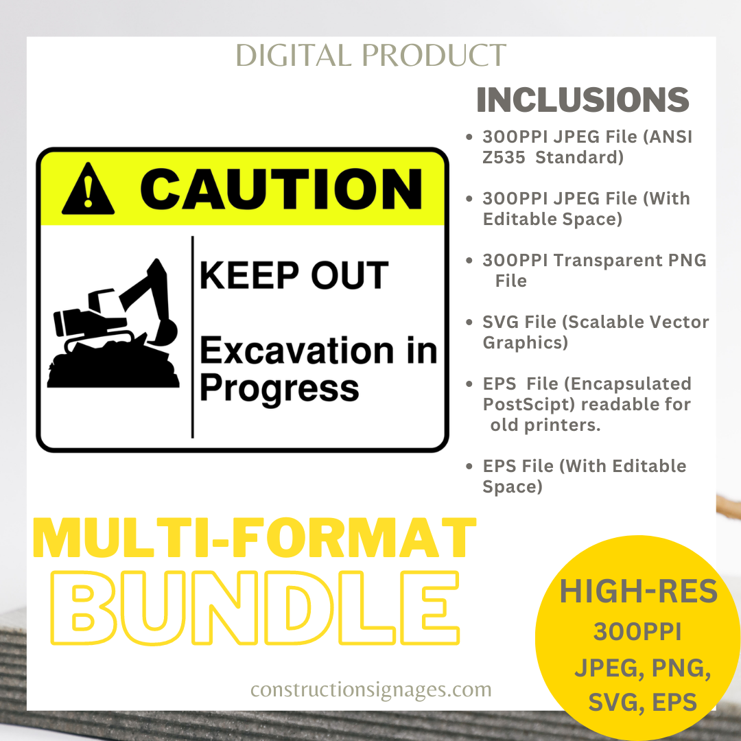 Keep Out, Excavation in Progress, Printable Digital Download ...