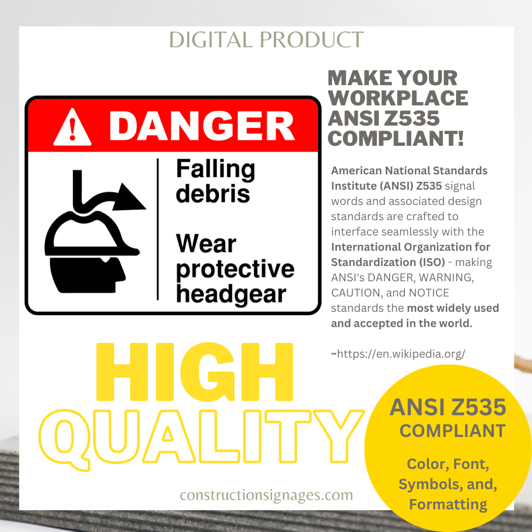 Construction Safety Signages Bundle, Printable Digital Download ...