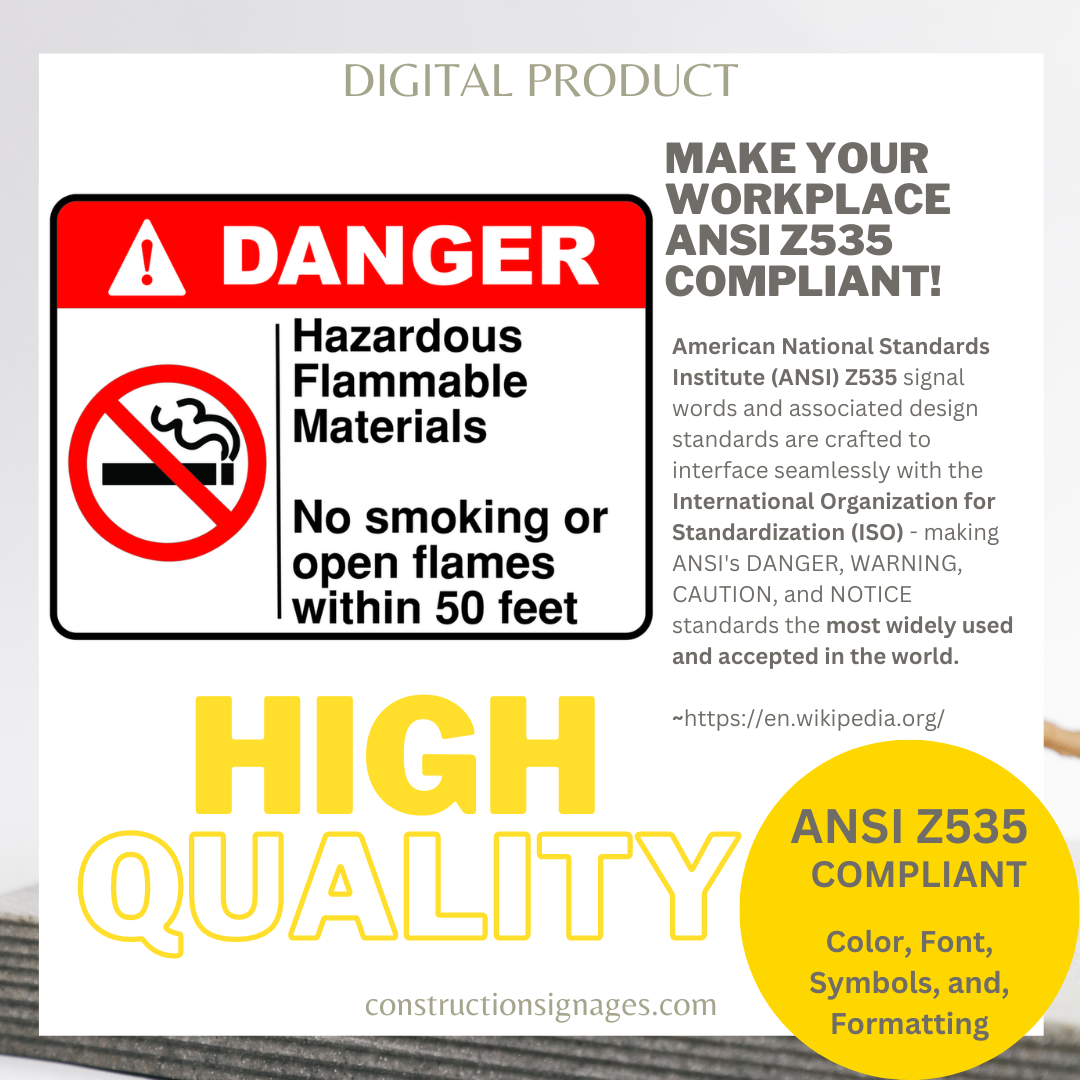 Hazardous Flammable Materials, Printable Digital Download ...