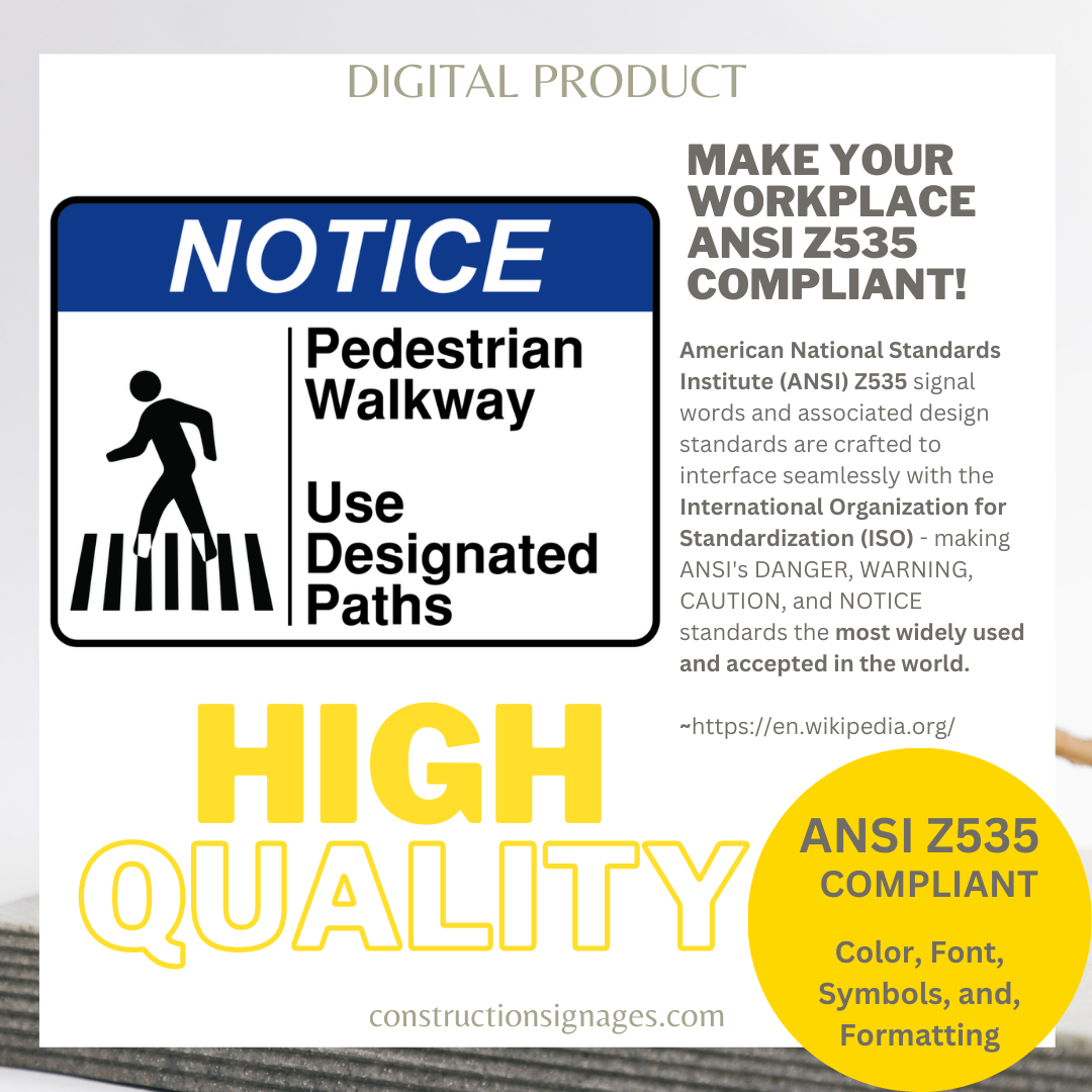 Pedestrian Walkway, Use Designated Paths, Printable Download ...