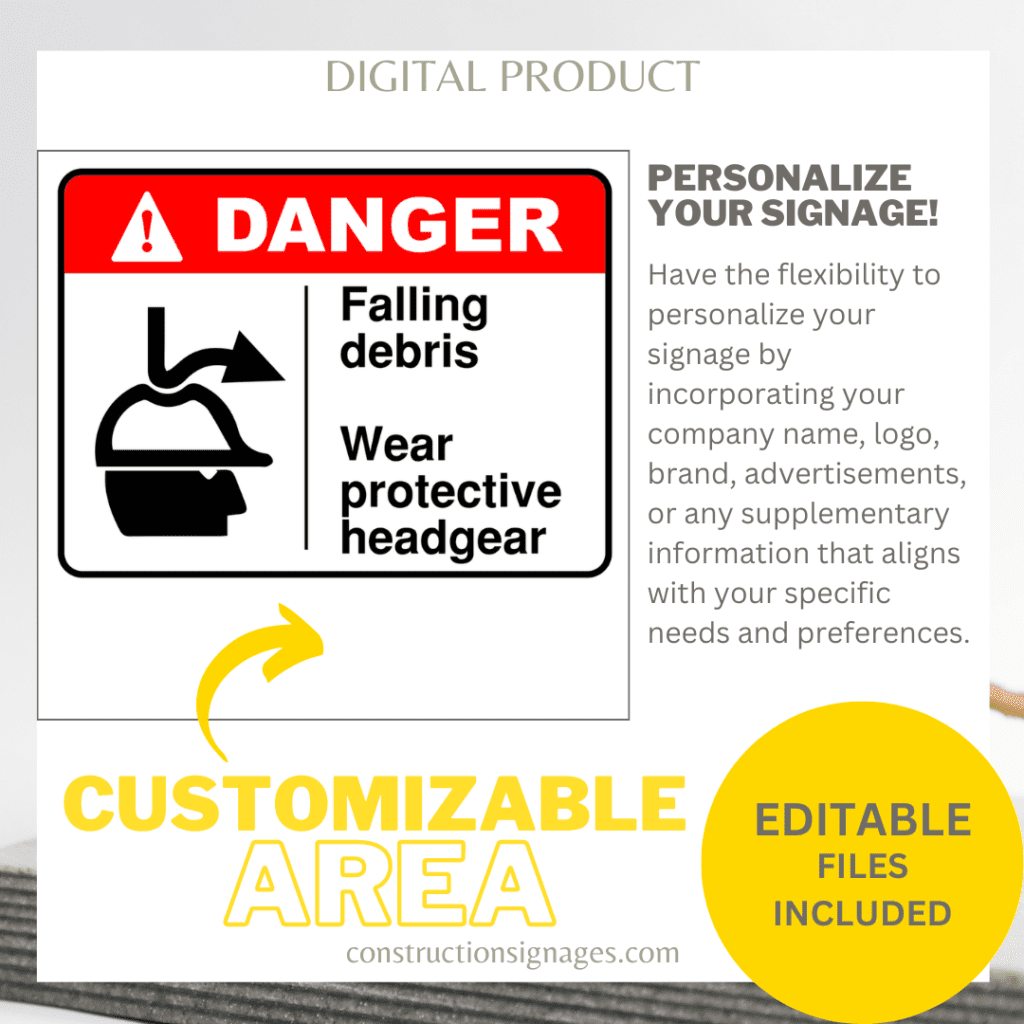 Falling Debris, Wear Protective Headgear, Printable Digital Download ...