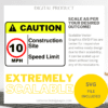 Construction Site Speed Limit 10mph, Printable Digital Download ...