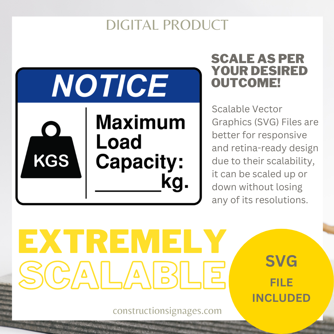 Maximum Load Capacity, Kgs, Printable Digital Download | Construction ...