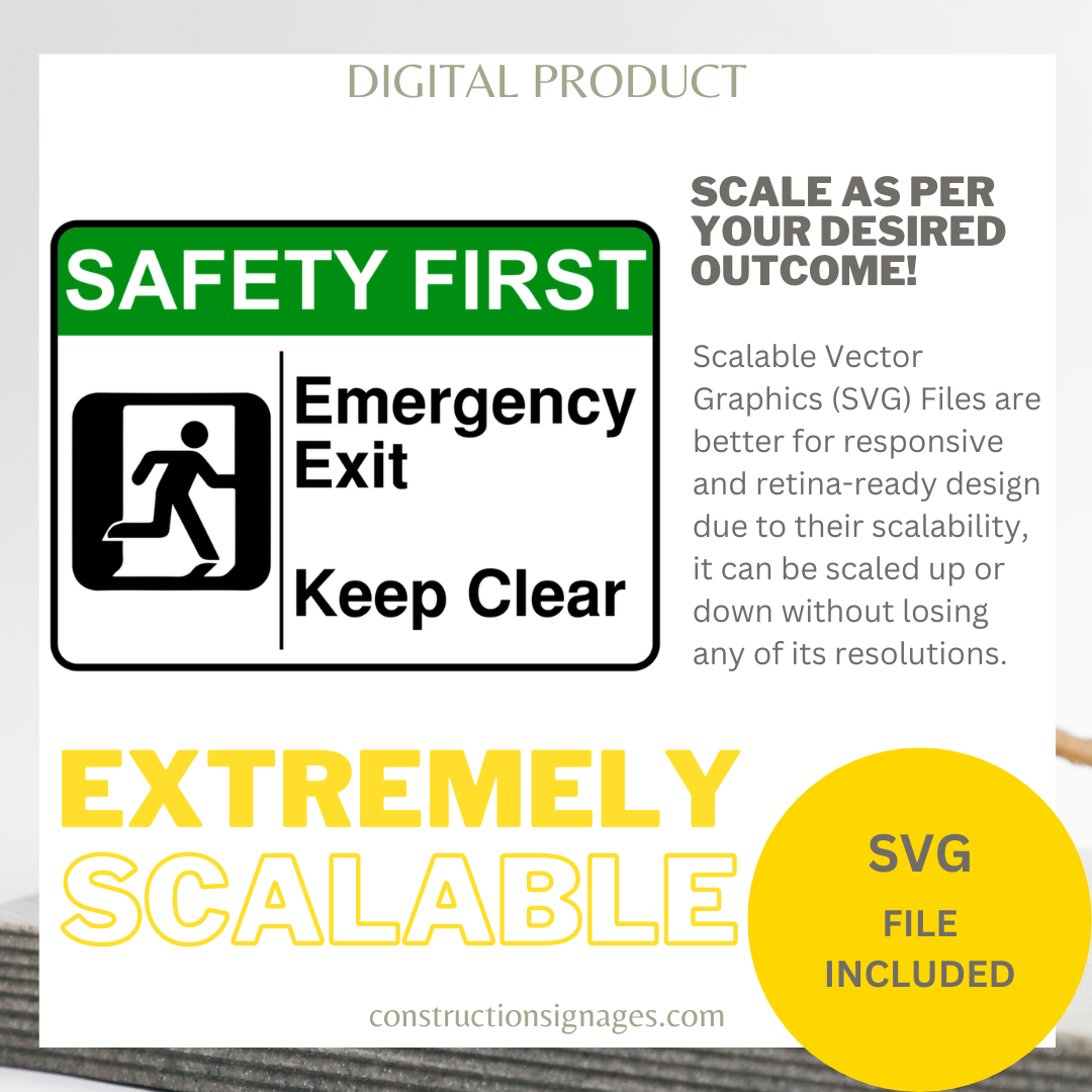 Emergency Exit, Keep Clear, Printable Digital Download | Construction ...