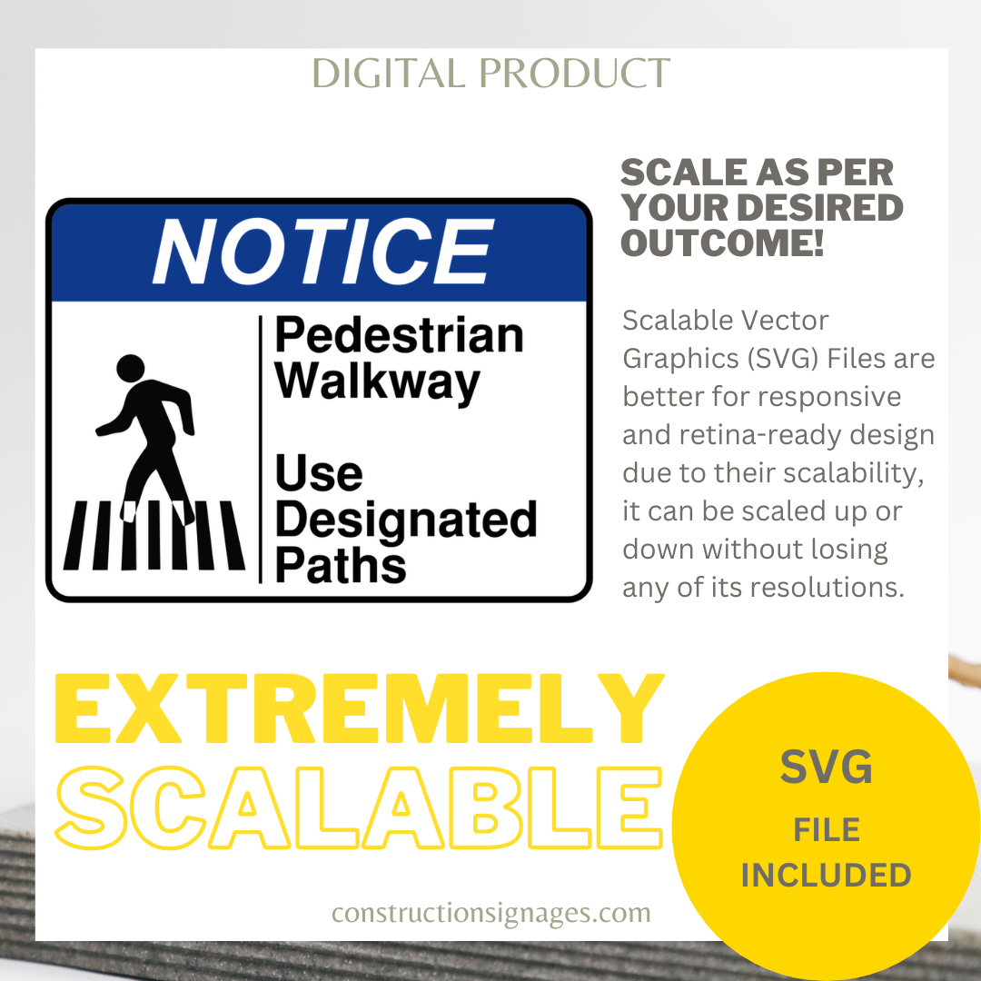 Pedestrian Walkway, Use Designated Paths, Printable Download ...
