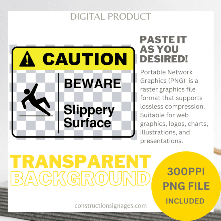 Beware, Slippery Surface, Printable Digital Download | Construction ...