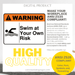 Swimming Pool Bundle Printable Safety Signages, Digital Download ...