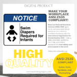 Swim Diapers Required for Infants Printable Safety Signages, Digital ...
