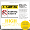 No Diving Allowed Printable Safety Signages, Digital Download ...