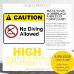 No Diving Allowed Printable Safety Signages, Digital Download | Construction Signages