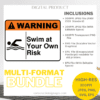 Swim at Your Own Risk Printable Safety Signages, Digital Download ...