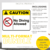 No Diving Allowed Printable Safety Signages, Digital Download | Construction Signages