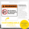 Swimming Pool Bundle Printable Safety Signages, Digital Download ...