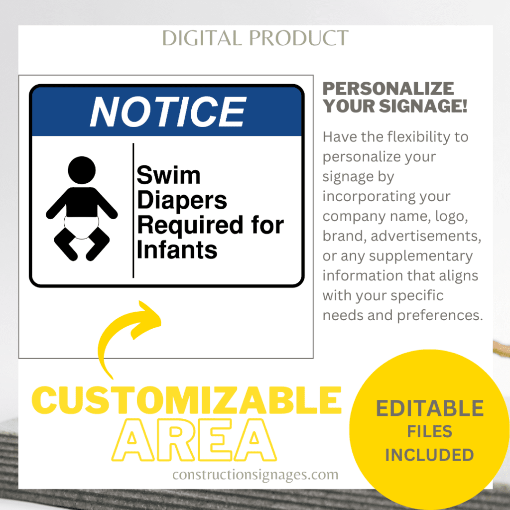 Swim Diapers Required for Infants Printable Safety Signages, Digital ...