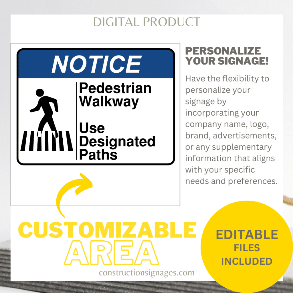 Pedestrian Walkway, Use Designated Paths, | Printable Safety Signages ...