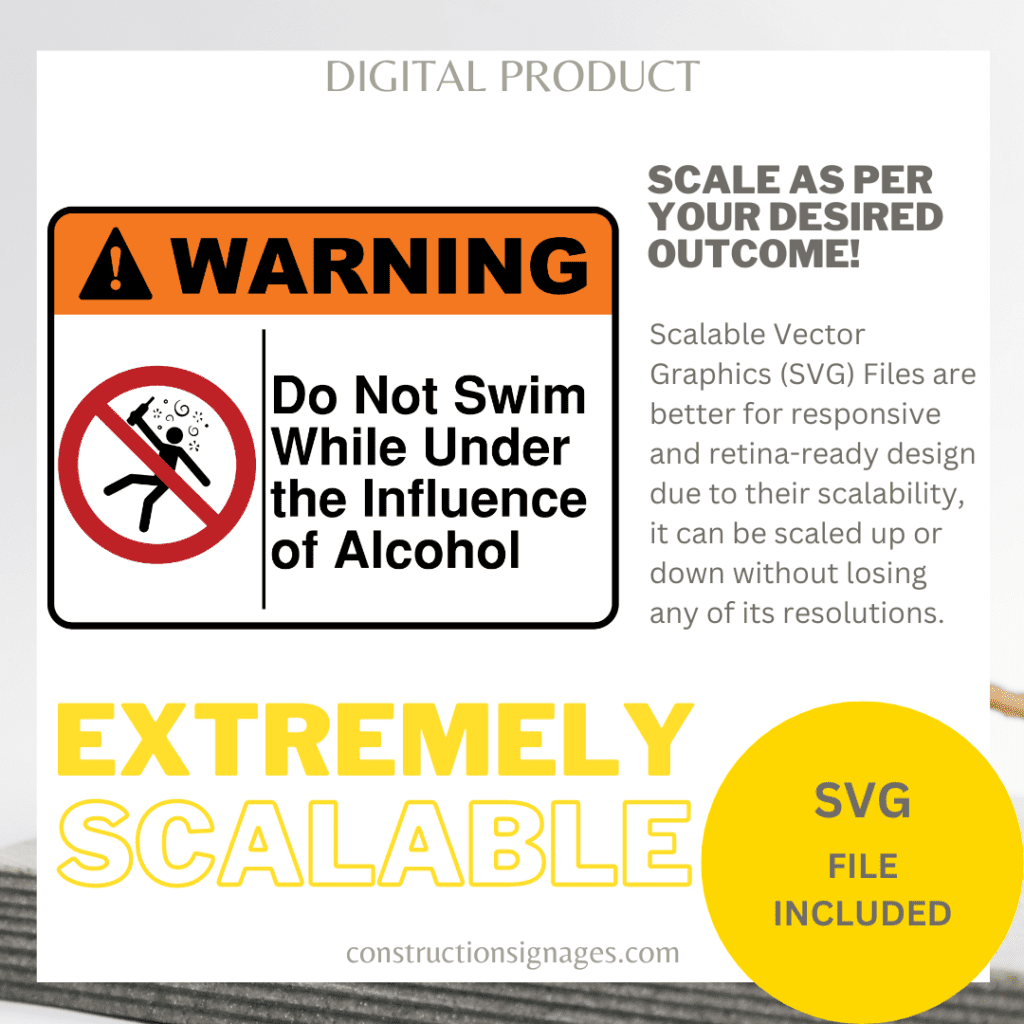 Do Not Swim While Under the Influence of Alcohol Printable Safety ...