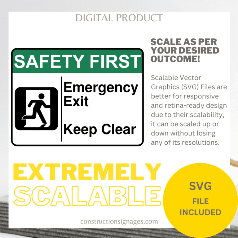 Emergency Exit, Keep Clear, Printable Safety Signages, Digital Download ...