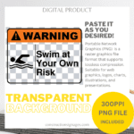 Swim at Your Own Risk Printable Safety Signages, Digital Download ...