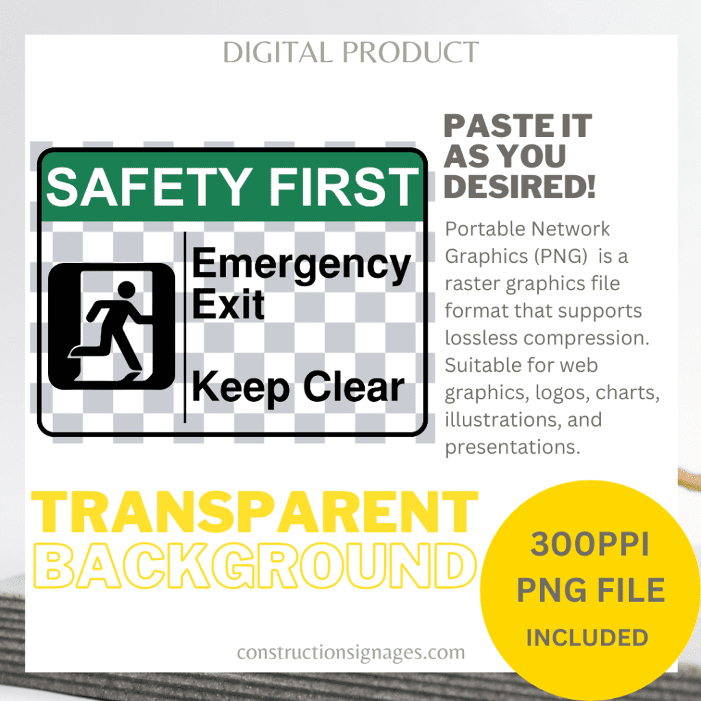 Emergency Exit, Keep Clear, Printable Safety Signages, Digital Download ...