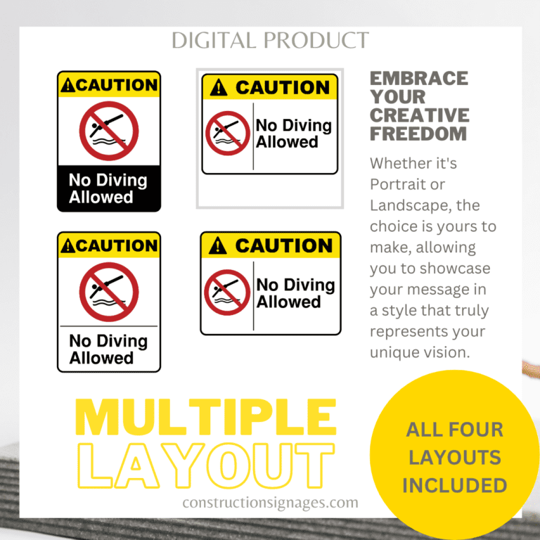 No Diving Allowed Printable Safety Signages, Digital Download ...