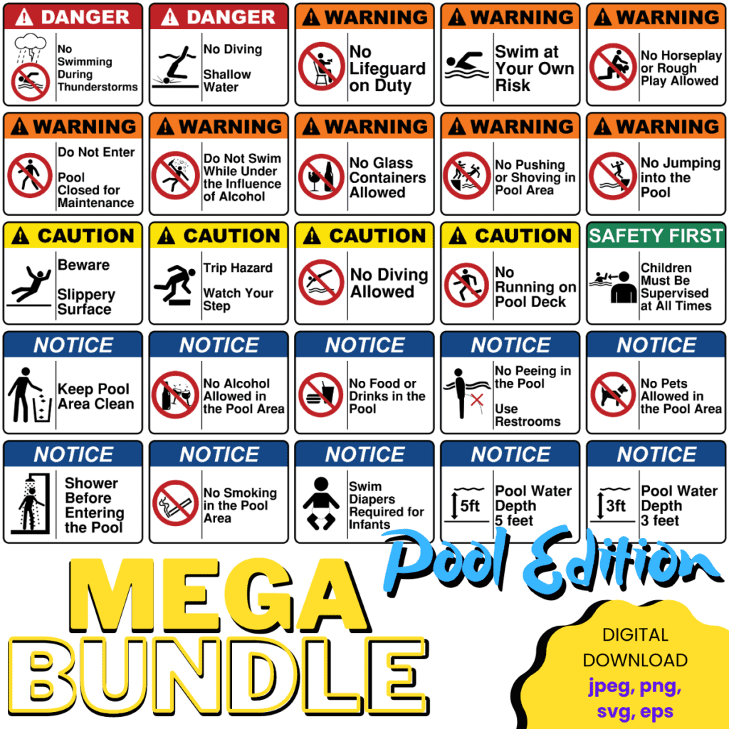 Safety Sign Of Swimming Pool at Eva Harpur blog