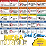 Swimming Pool Bundle Printable Safety Signages, Digital Download ...