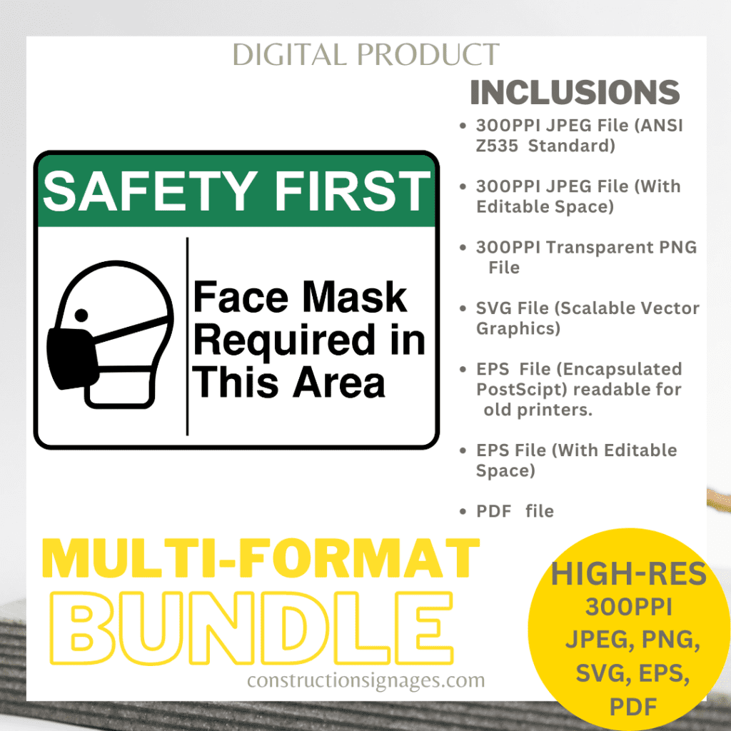 Face Mask Required in This Area, Printable Safety Signages ...