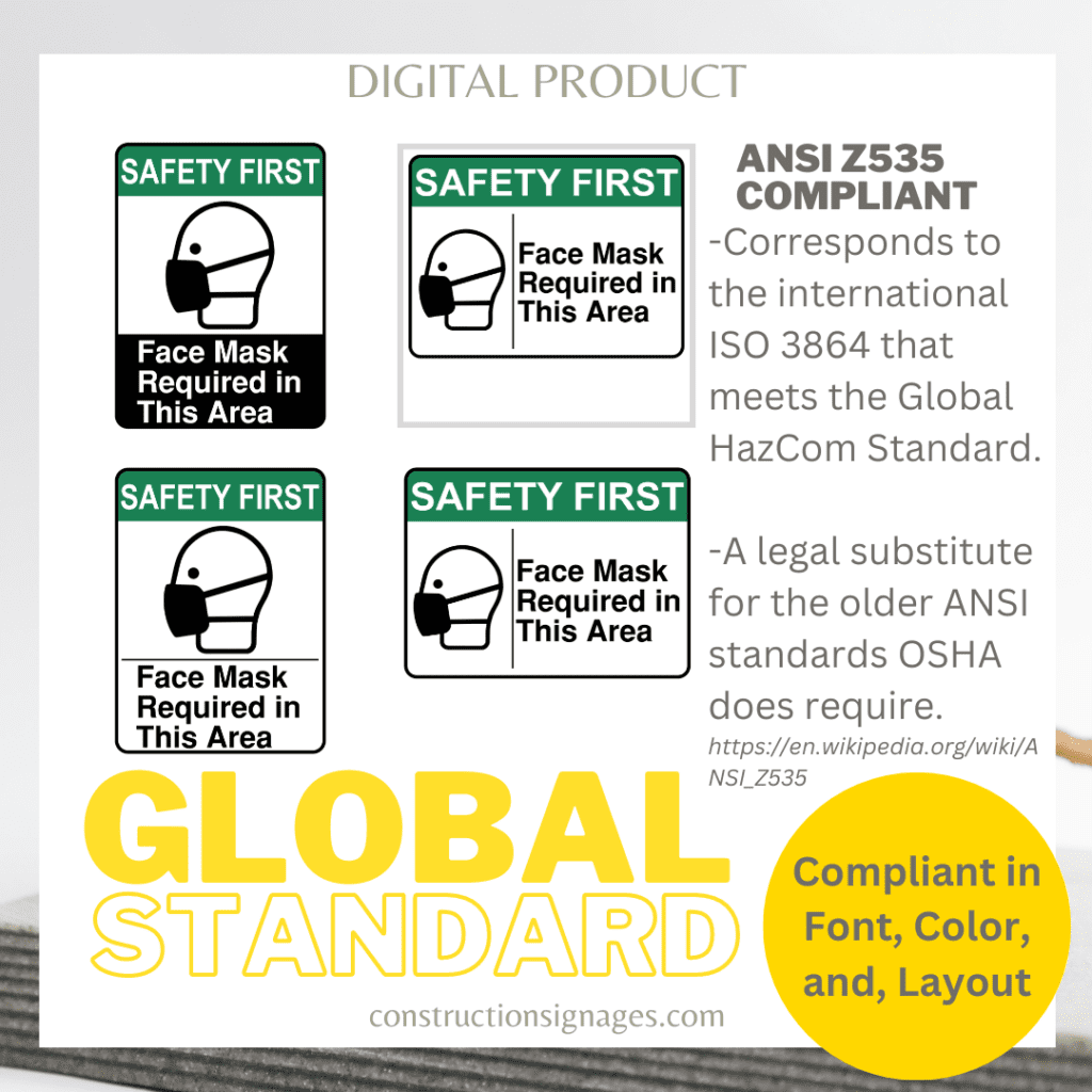 Face Mask Required in This Area, Printable Safety Signages ...