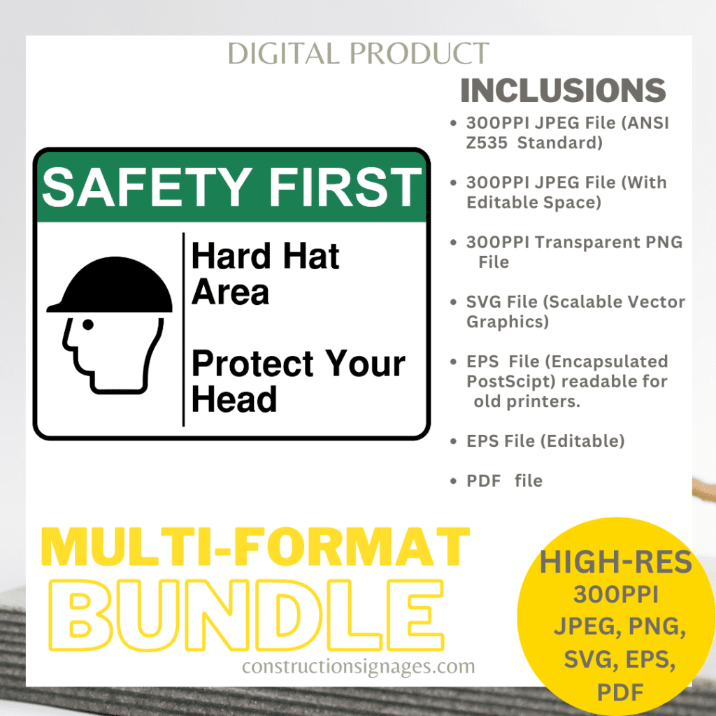 Hard Hat Area, Protect Your Head | Construction Signages